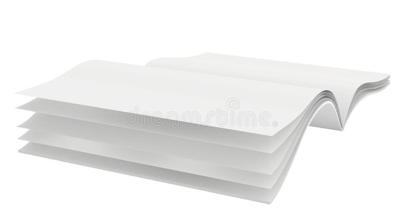 Blank Open Magazine with Thin Sheets of Paper. Stock Image - Image of ...
