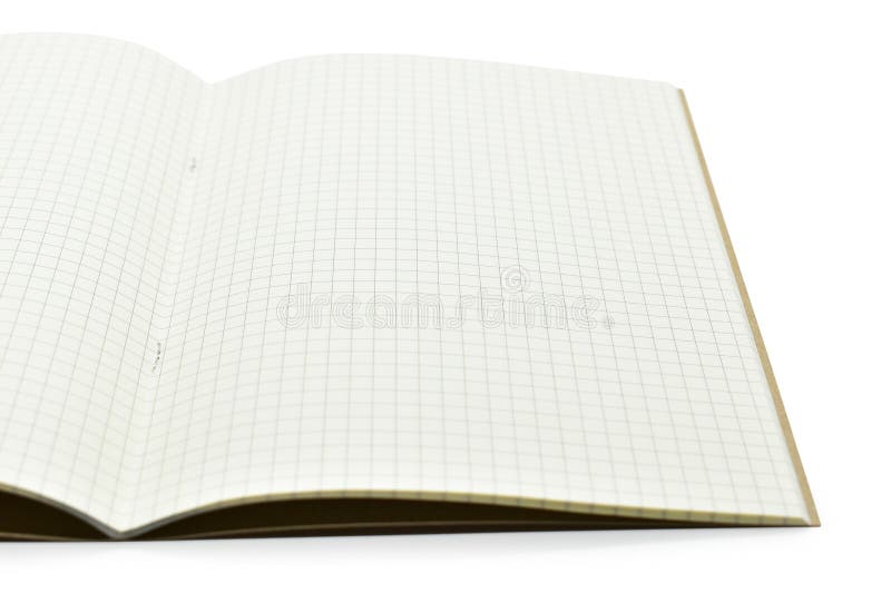 Blank Open Notebook with Lined Paper on White Background Stock Image ...