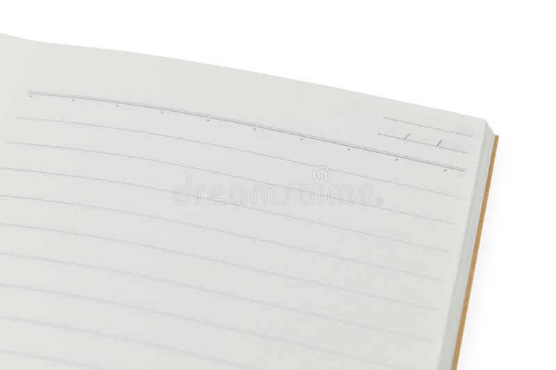 Blank Open Notebook with Lined Paper on White Background Stock Image ...