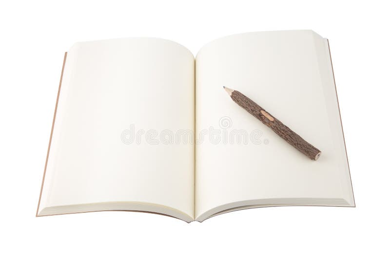 Blank Open Notebook and Pencil on White Background. Stock Image - Image ... Blank Open Notebook and Pencil on White Background. Stock Image - Image ...