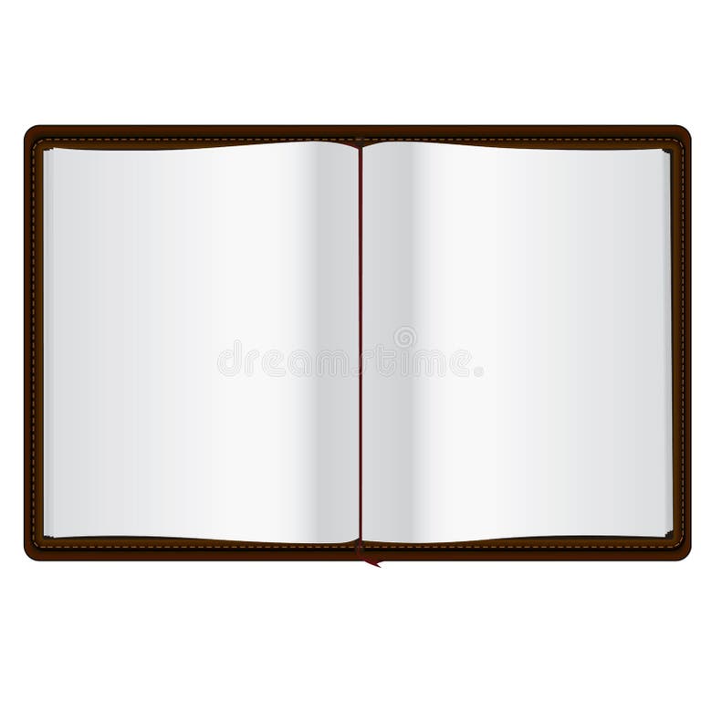 Blank Open Notebook. Raster Stock Illustration - Illustration of layout ...