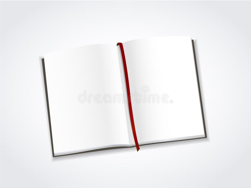 Blank Open Notebook Template Stock Vector - Illustration of message ...