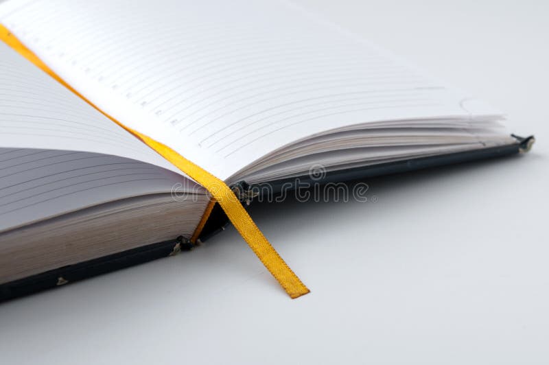 Blank Open Notebook with a Yellow Tab Stock Image - Image of yellow ...