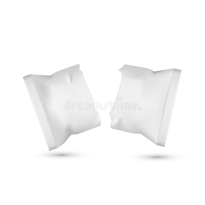 Blank Open Plastic Foil Bag Food Packaging Mockup Stock Vector ...