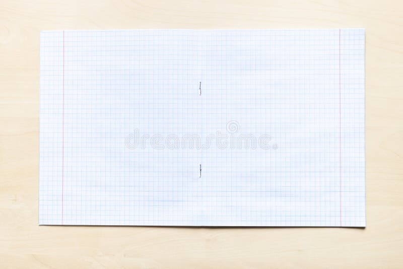 Blank Open School Notebook with Squared Sheets Stock Image - Image of ...