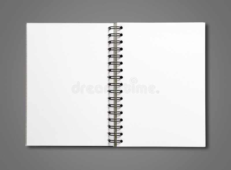 Blank Open Spiral Notebook Isolated on Grey Stock Photo - Image of ...