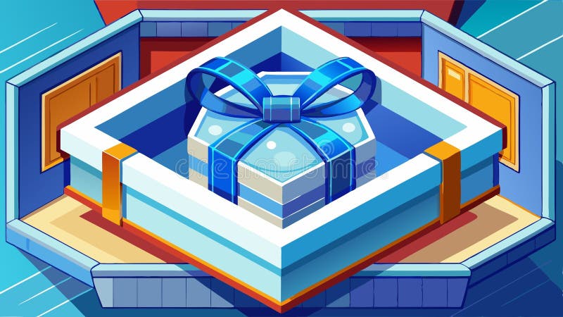 Blank Open White Gift Box with Blue Bottom Inside or Top View of Opened ...