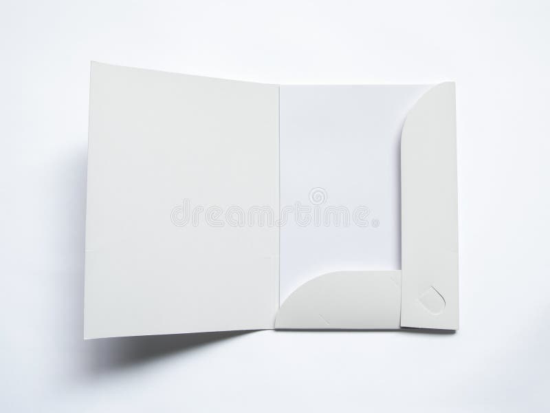 Blank Opened Folder on White Stock Photo - Image of cardboard, single ...