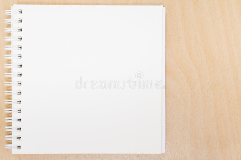 Blank Opened Notebook on Table. Office Table with Notepad Stock Image ...
