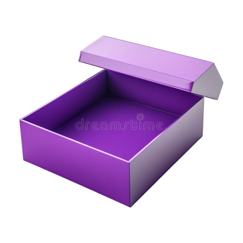 Blank Opened Purple Box on Transparent Background - Ai Generated Stock ...
