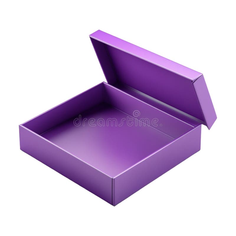 Blank Opened Purple Box on Transparent Background - Ai Generated Stock ...