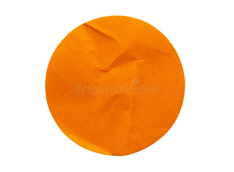 Orange Paper Sticker Label Isolated on White Stock Photo - Image of ...