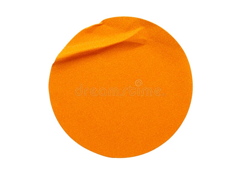 Orange Paper Sticker Label Isolated on White Stock Photo - Image of ...