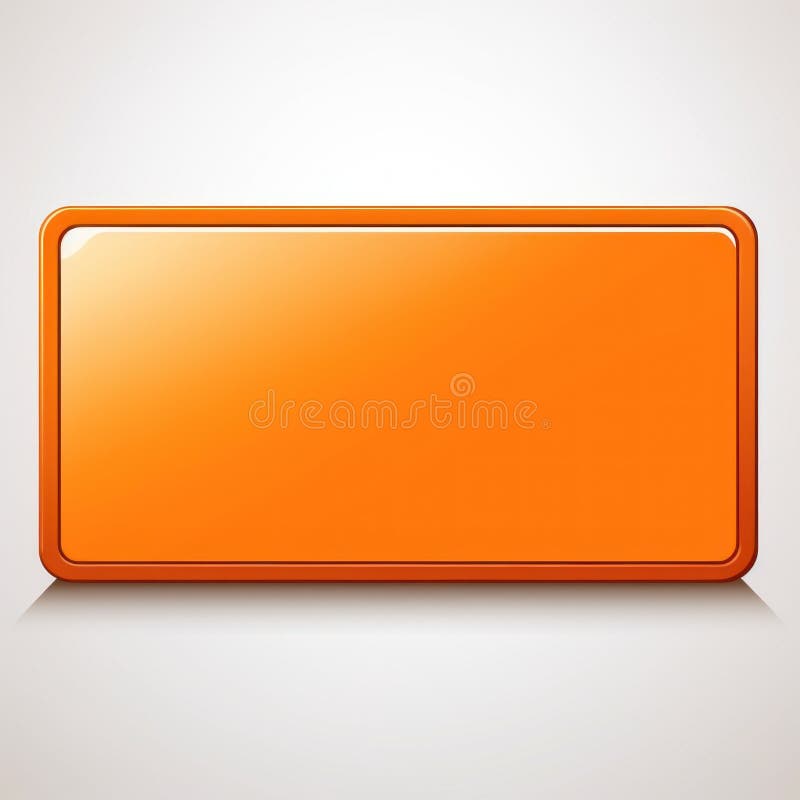 Blank Orange Signboard on White Background. Illustration Stock ...