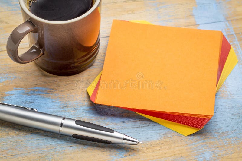 Blank Orange Sticky Note with Coffee Stock Image - Image of space ...