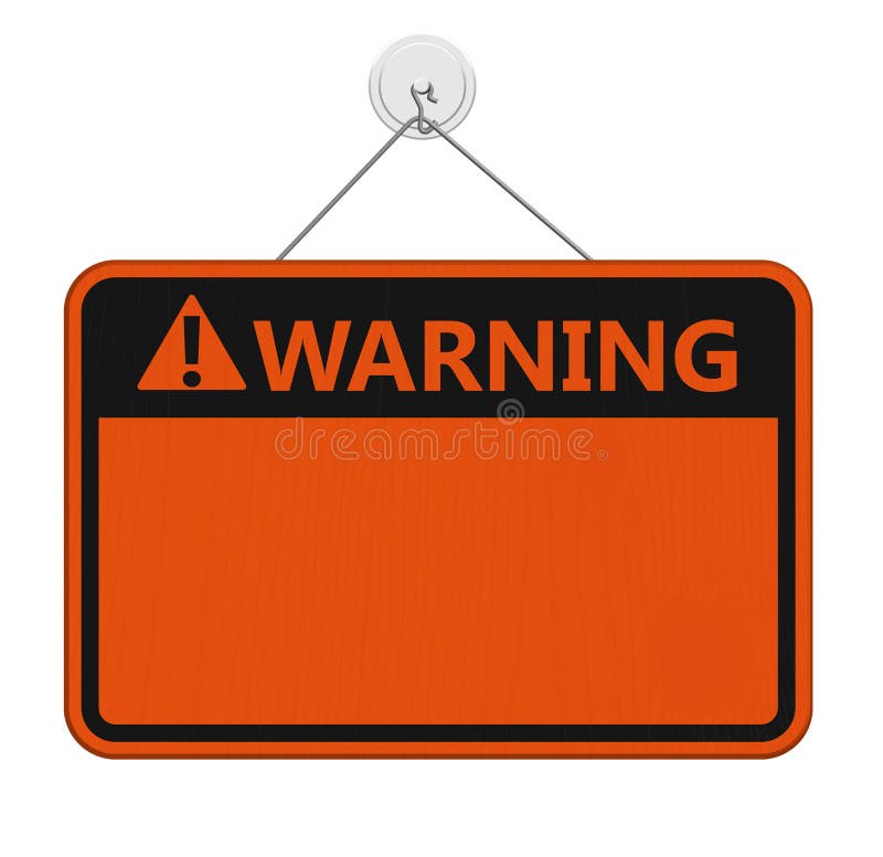 Blank Orange Warning Sign Isolated on White Stock Image - Image of ...