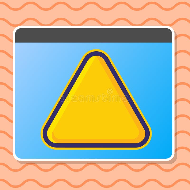 Blank Outlined Yellow Triangle Inside Tablet Screen. Creative ...