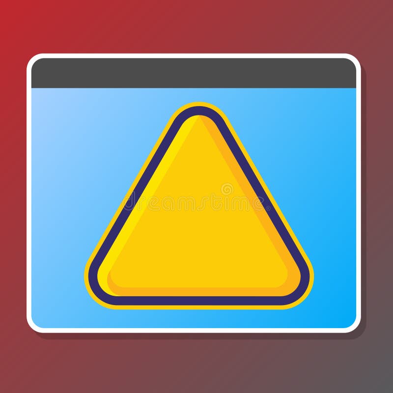 Blank Outlined Yellow Triangle Inside Tablet Screen. Creative ...