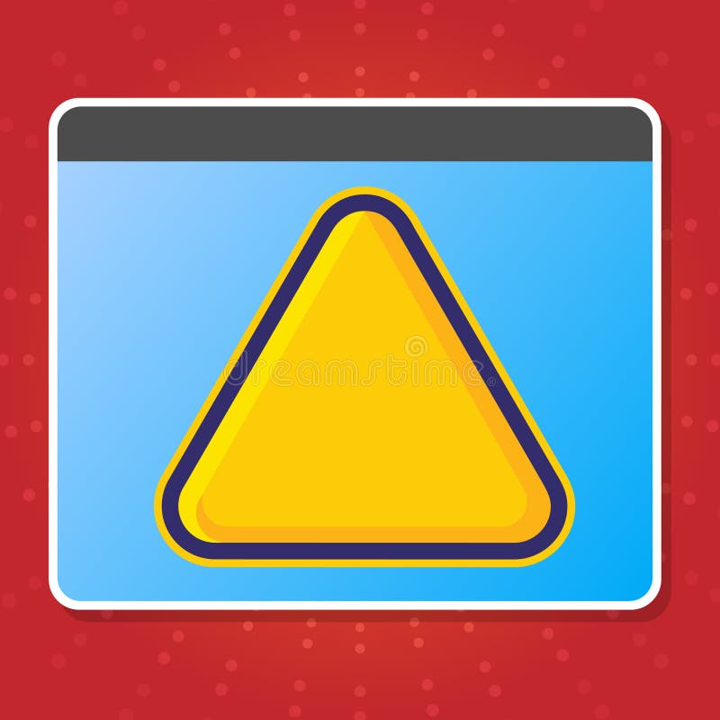Blank Outlined Yellow Triangle Inside Tablet Screen. Creative ...