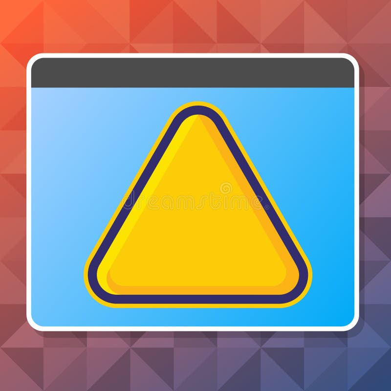 Blank Outlined Yellow Triangle Inside Tablet Screen. Creative ...