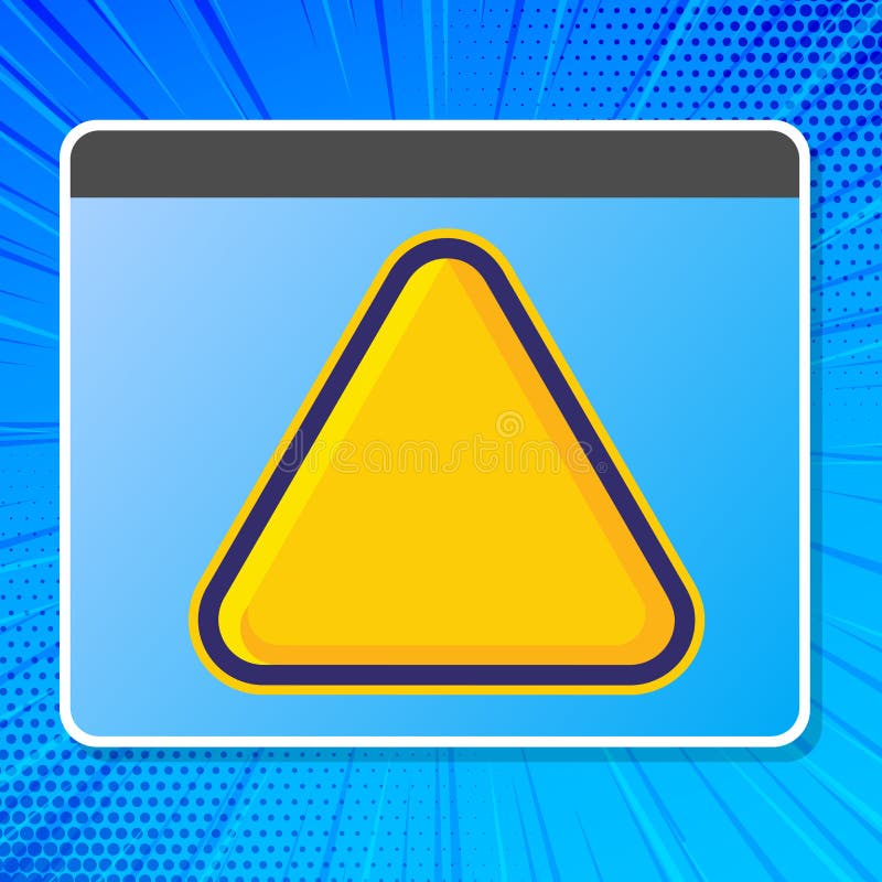 Blank Outlined Yellow Triangle Inside Tablet Screen. Creative ...