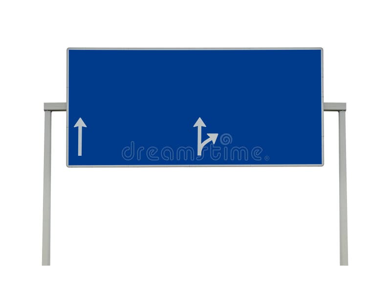Blank Overhead Sign Highway Isolated Stock Image - Image of billboard ...