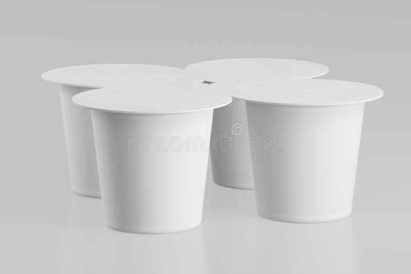 Blank White Yogurt Box Mock Up Isolated Side View Stock Illustrations ...