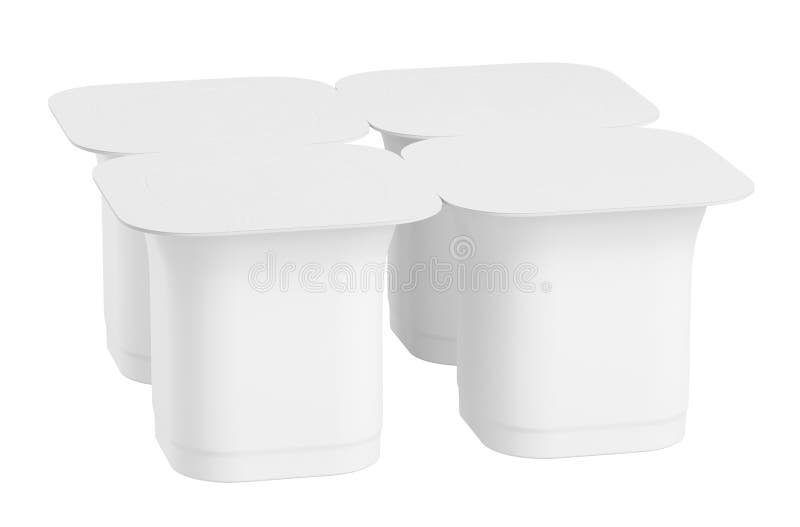 Blank White Yogurt Box Mock Up Isolated Side View Stock Illustrations ...