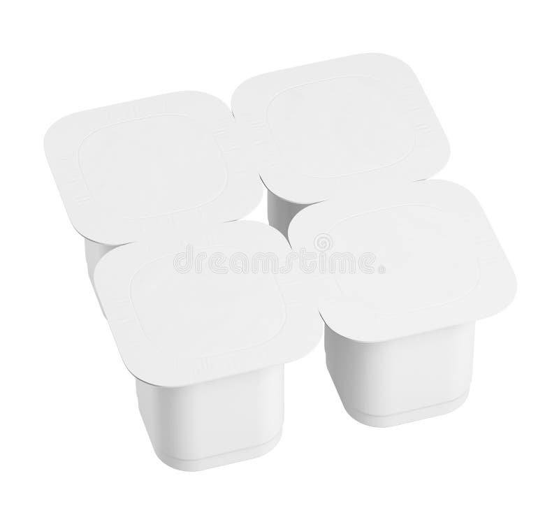 Blank White Yogurt Box Mock Up Isolated Side View Stock Illustrations ...