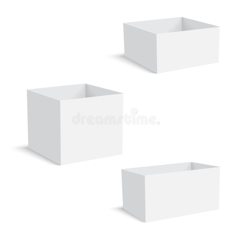 Blank Package Box Set. Isolated on White Stock Illustration ...