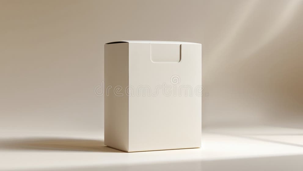 Blank Packaging Box Mockup with Neutral Soft Tones Stock Image - Image ...