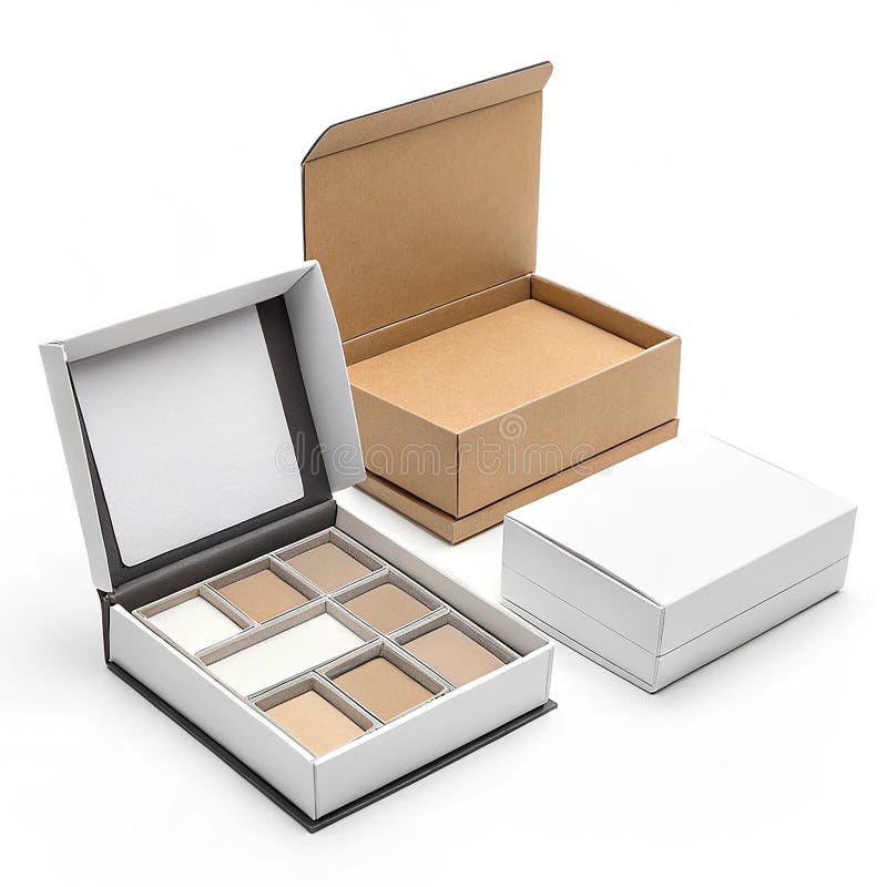 Blank Packaging Boxes Open Mockup Stock Illustration - Illustration of ...