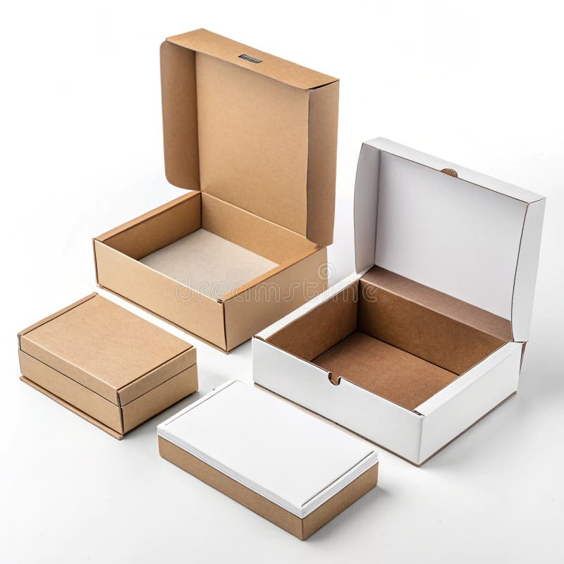 Blank Packaging Boxes Open Mockup Stock Illustration - Illustration of ...