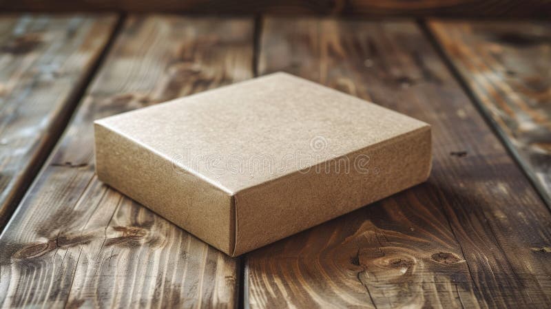 A Blank Packaging Mockup on a Wooden Table for Branding and Design ...