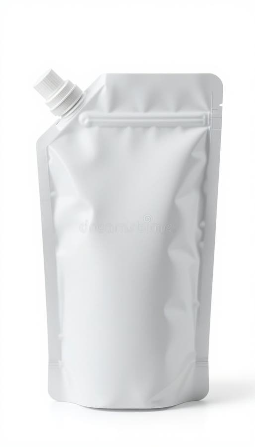 Blank Packaging Pouch Isolated on White Background Stock Illustration ...