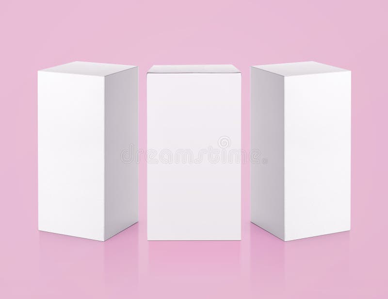 Blank Packaging White Cardboard Box Isolated on Pink Background Ready ...