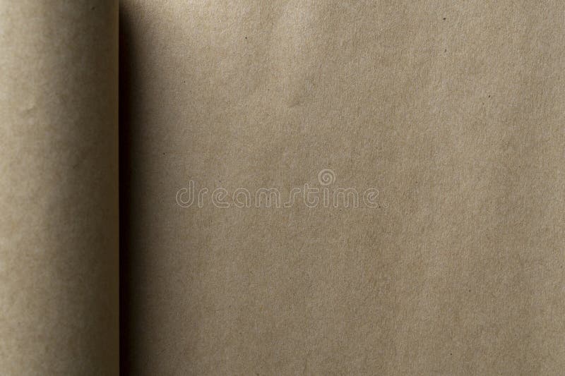 Blank Page of Brown Open Notebook, Closeup, Copy Space. Vintage Paper ...