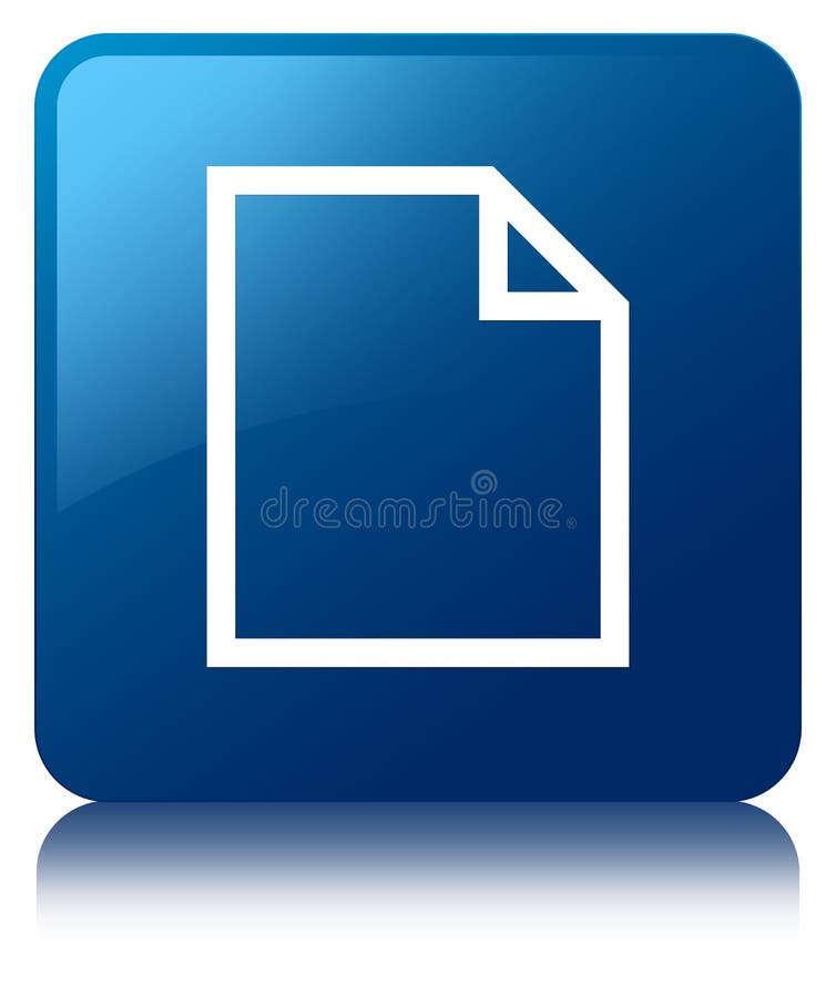 Blank Page Icon Blue Square Button Stock Illustration - Illustration of ...
