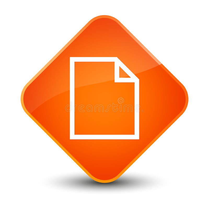 Blank Page Icon Elegant Orange Diamond Button Stock Illustration ...