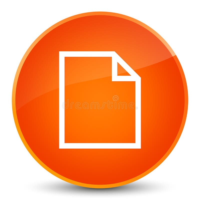 Blank Page Icon Elegant Orange Round Button Stock Illustration ...