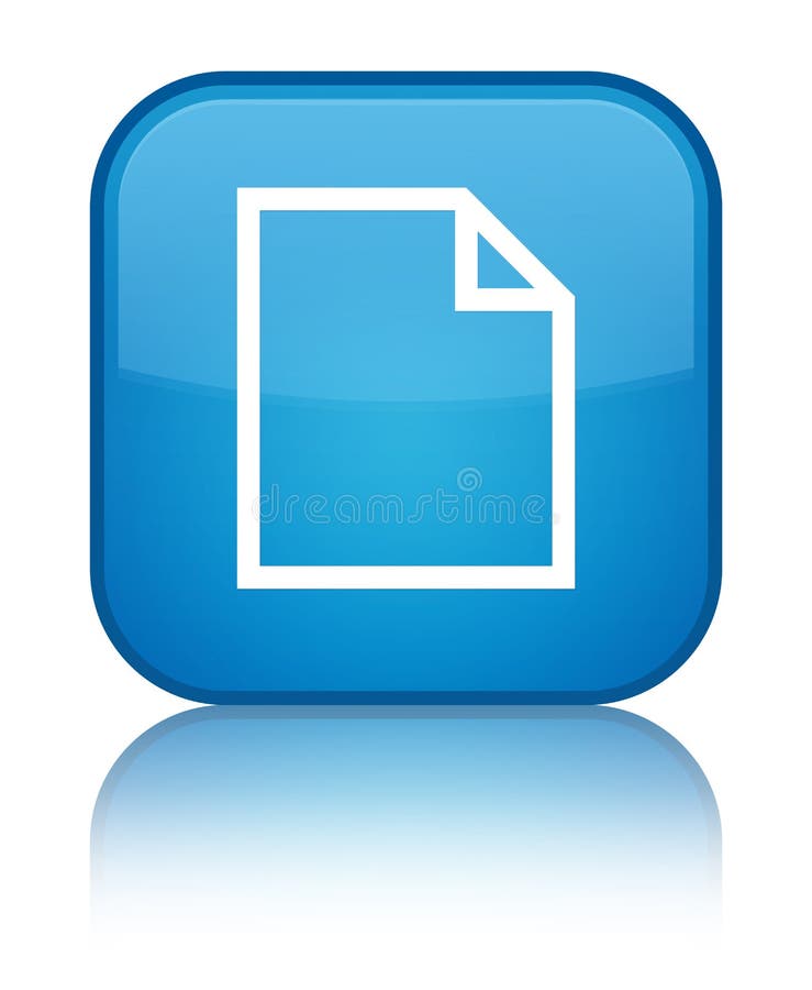 Blank Page Icon Special Cyan Blue Square Button Stock Illustration ...