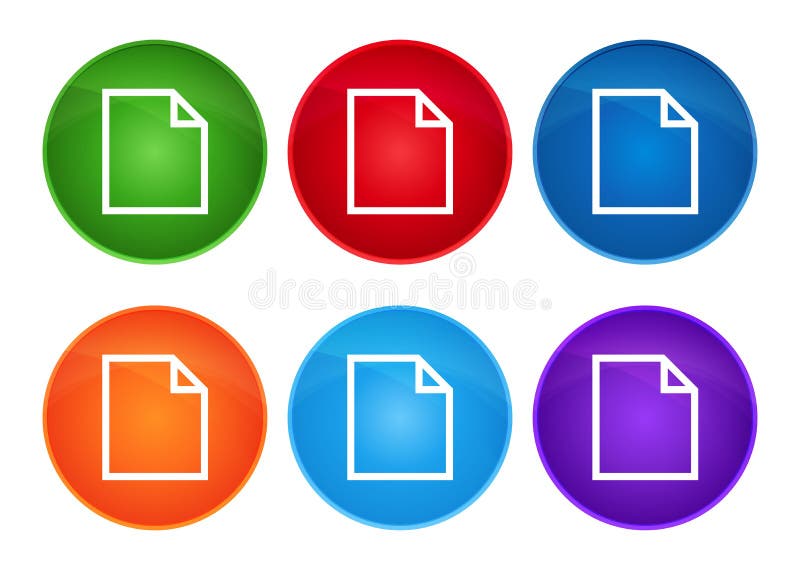 Blank Page Icon Super Round Button Set Glass Design Stock Vector ...