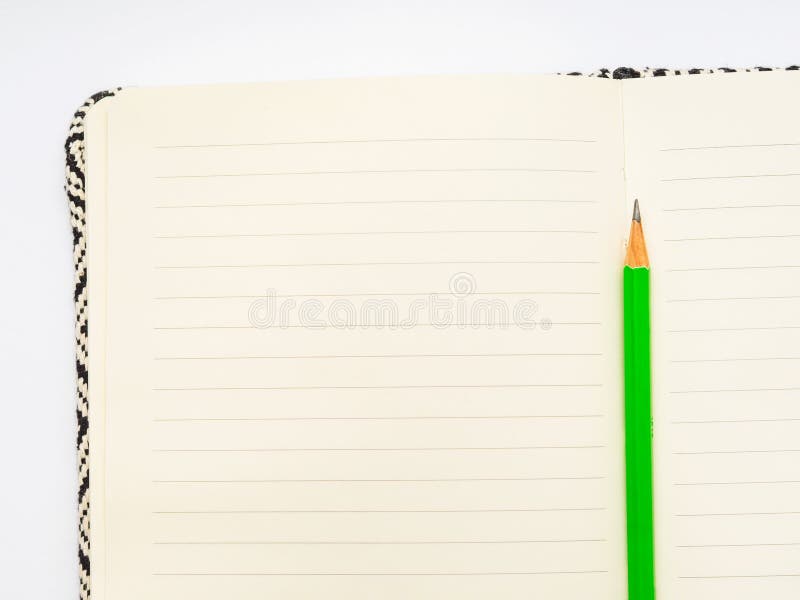 Blank Page of Lined Notebook with Pencil Stock Image - Image of ...