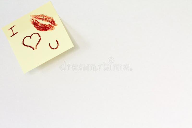 Blank Page with Love Message Stock Image - Image of lips, passion: 17495799