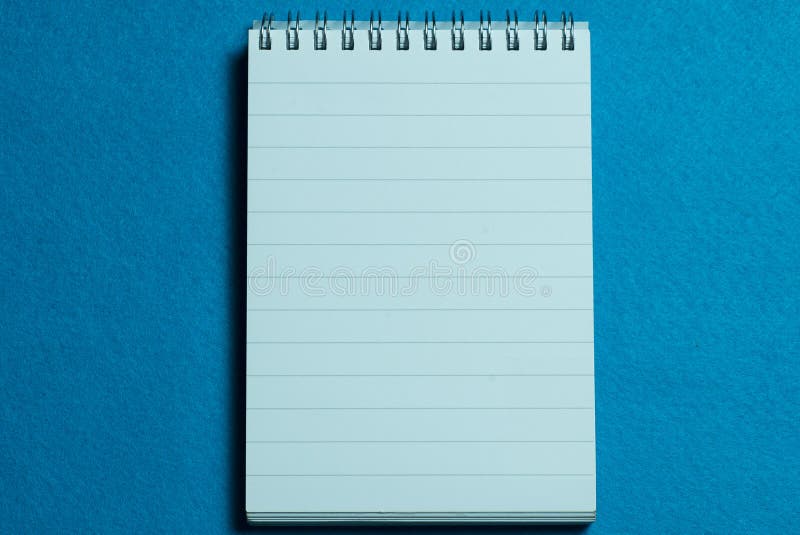 Blank Page of Notebook on Light Blue Background Stock Image - Image of ...