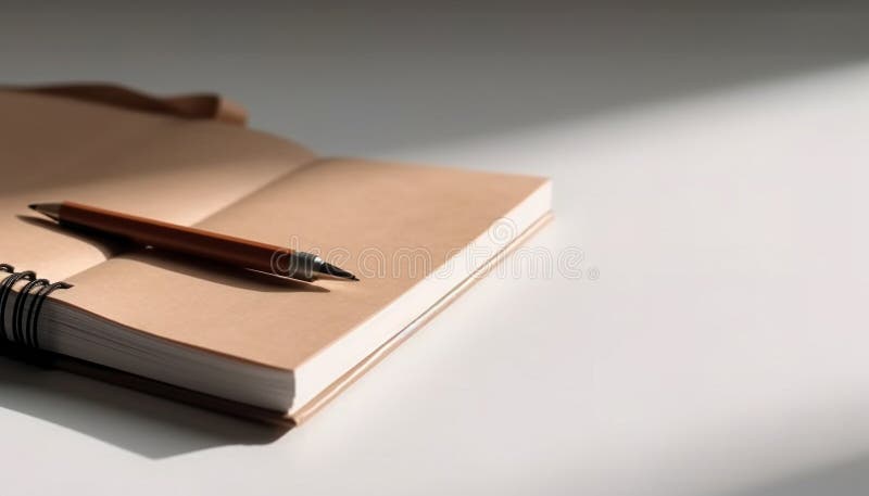 Blank Page, Pen, and Book for Studying Generated by AI Stock ...