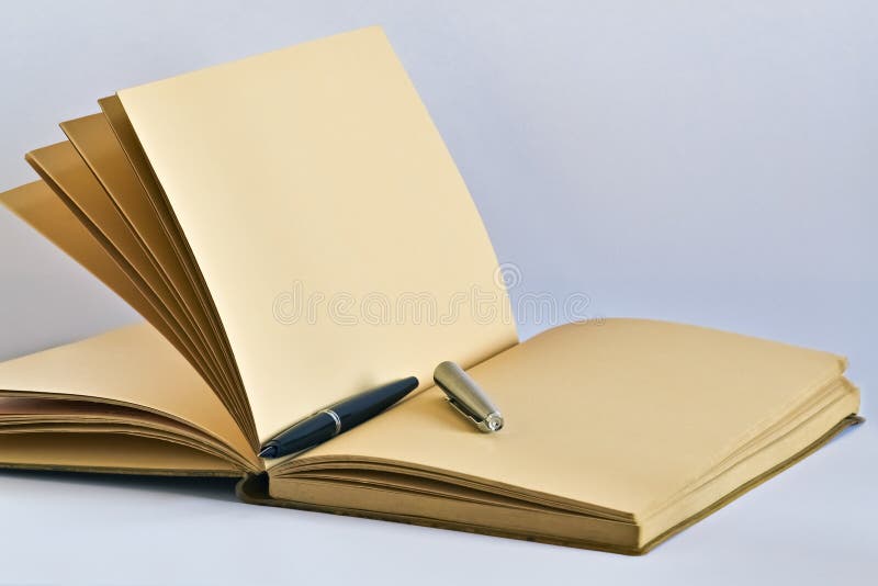 Blank page and pen stock image. Image of space, yellow - 76740467