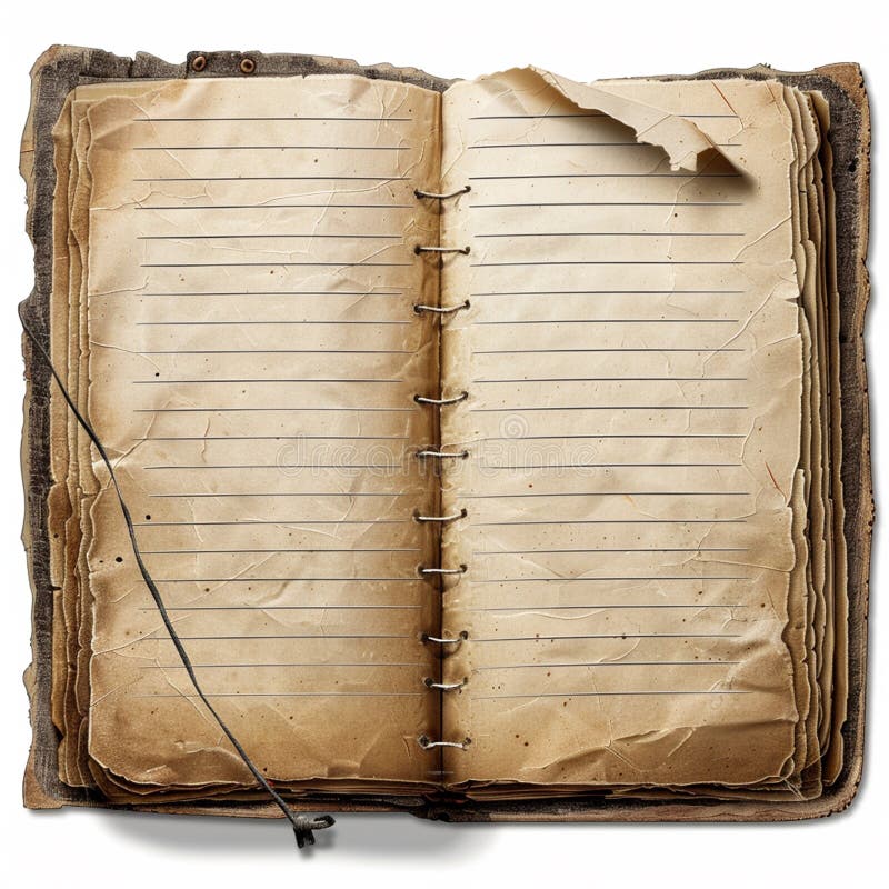 Blank pages in an old book stock illustration. Illustration of open ...