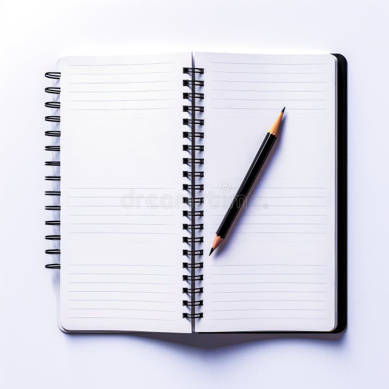 Open Spiral Notebook with Clean Pages Stock Illustration - Illustration ...