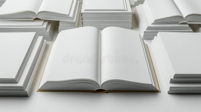 Blank Pages Spread Across a Table Showcasing Creativity and Potential ...